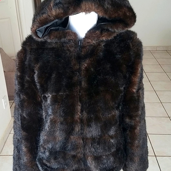 giacca | Jackets & Coats | Vintage Giacca Faux Fur Cozy Hooded Jacket ...